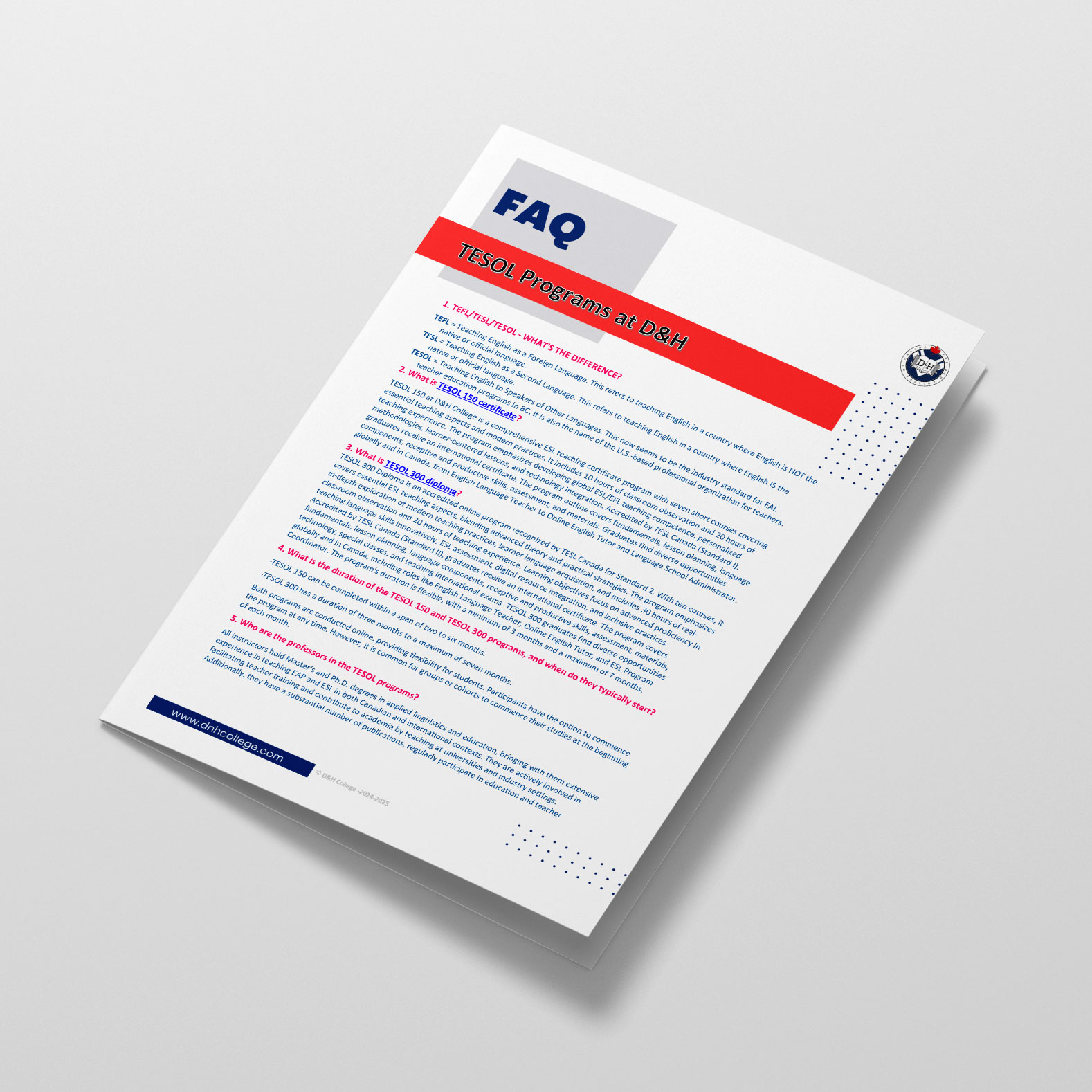 Brochures – D & H College